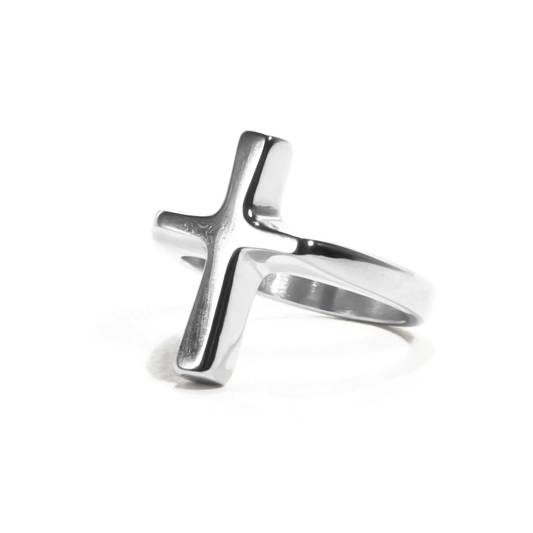 Cross Ring Solid Stainless Steel 3