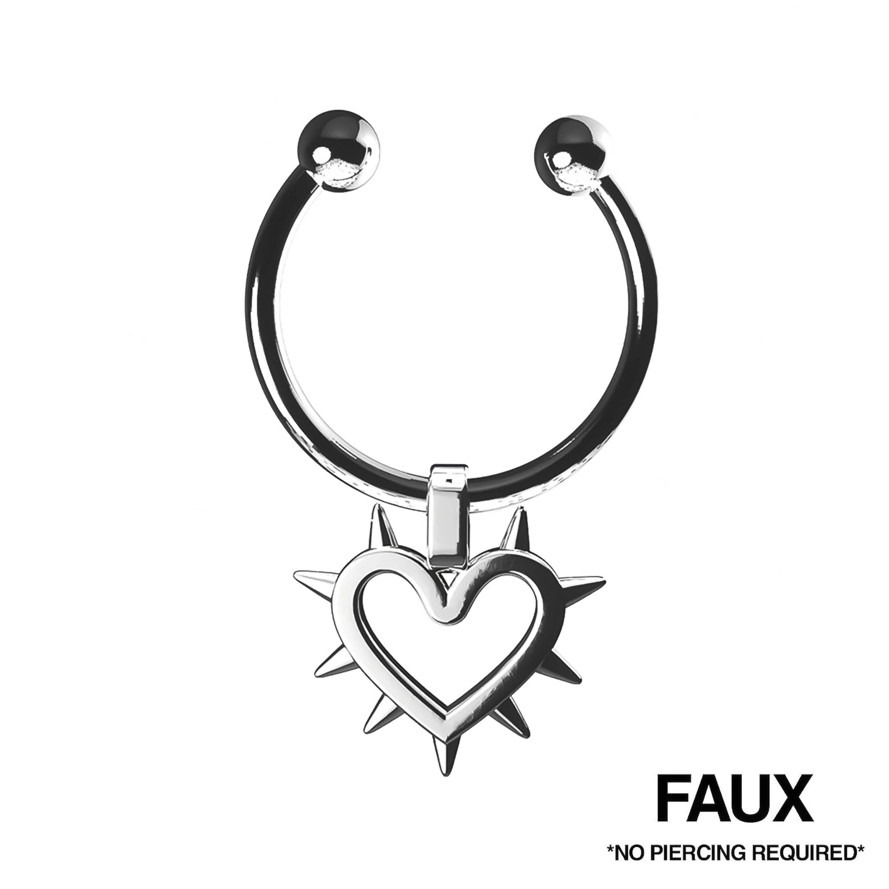 FAUX SPIKED HEART SEPTUM – Hard Jewelry™