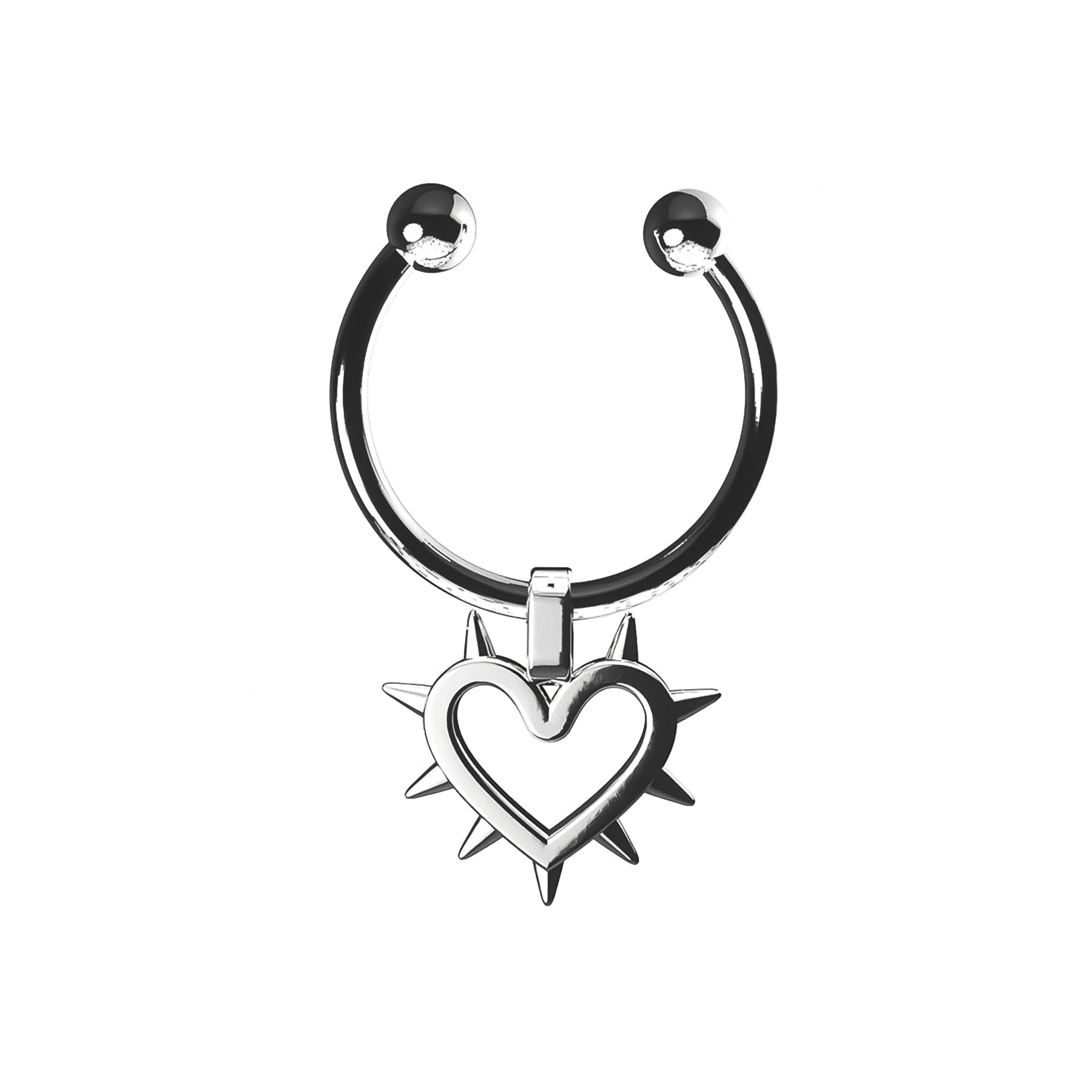 FAUX SPIKED HEART SEPTUM – Hard Jewelry™
